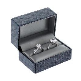 CHARCOAL GREY DOUBLE RING BOX - Jewelry Display Inc
