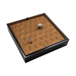 WALNUT/CHESTNUT 39 RING CLIP TRAY - Jewelry Display Inc