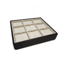 CHOCO/BEIGE LIGHTWEIGHT 9 CLIP RING TRAY - Jewelry Display Inc