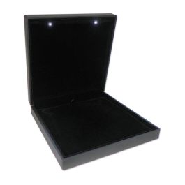 BLACK NECKLACE BOX W/ LED LIGHT - Jewelry Display Inc