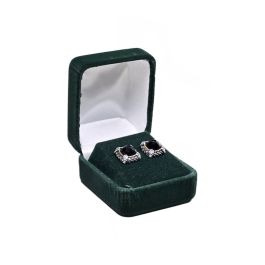 GREEN VELOUR STUD EARRING BOX - Jewelry Display Inc