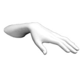 WHITE PLASTIC HAND FORM - Jewelry Display Inc
