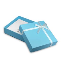 BLUE/WHITE BOW PENDANT BOX - Jewelry Display Inc