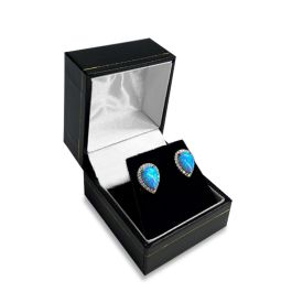 BLK LEATHERETTE EAR BOX - Jewelry Display Inc