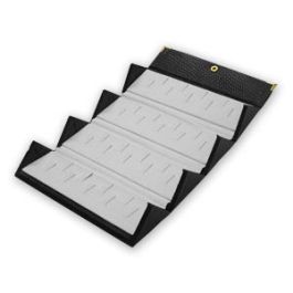 BLK-WH 36 RING ROLL UP CASE - Jewelry Display Inc